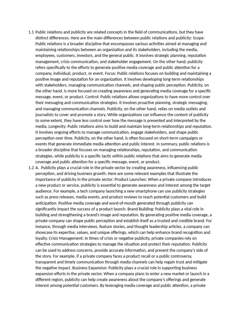 DPR3701 ASSIGNMENT 2 Answers | PDF | Public Relations | Reputation