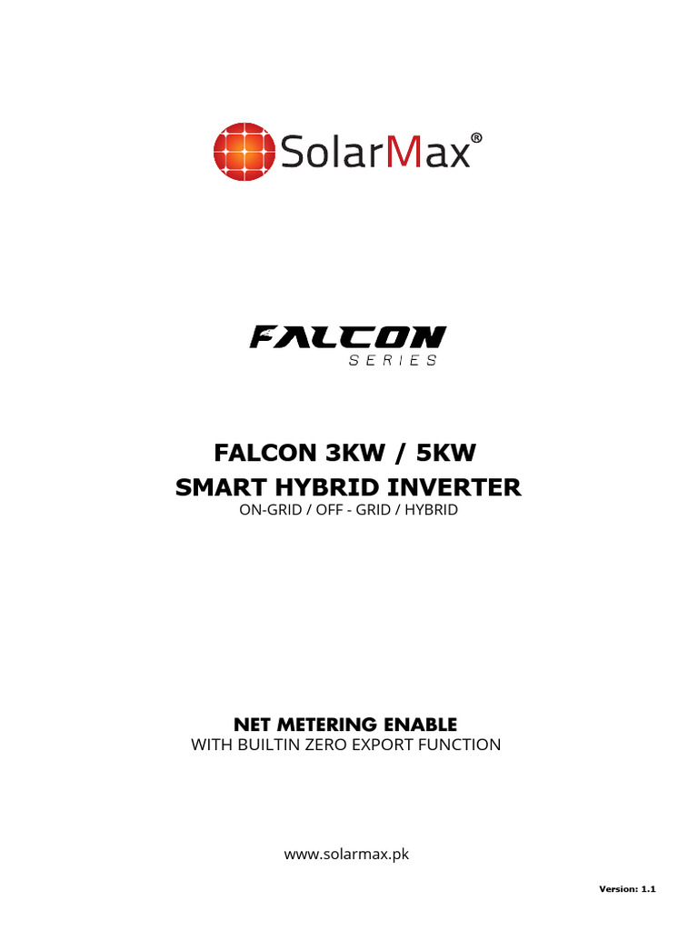 Falcon 3KW/5KW Hybrid Inverter Manual | PDF | Power Inverter | Battery ...