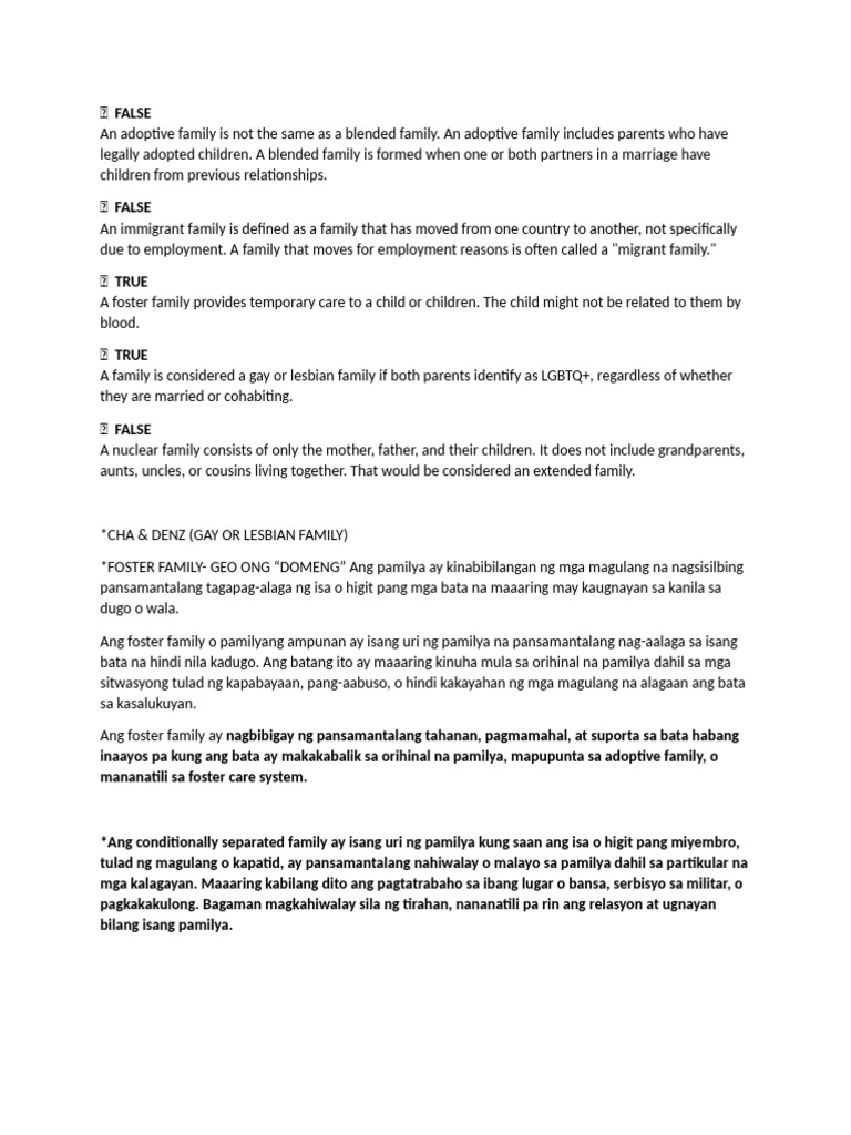 Family Structures | PDF