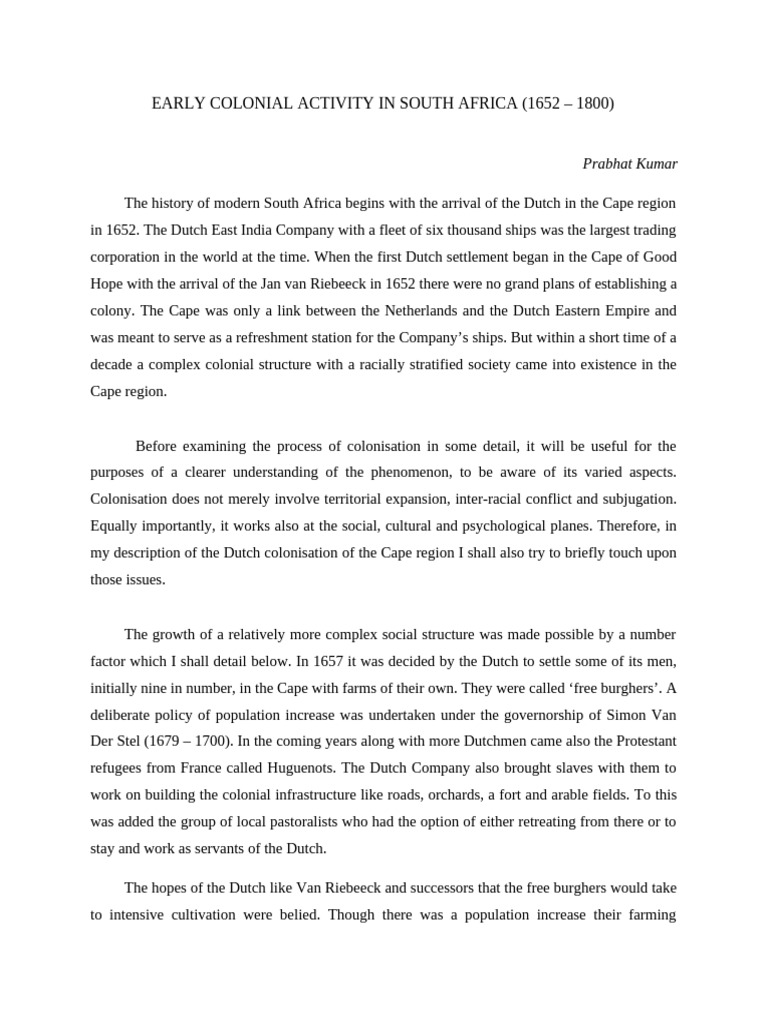 Colonial Impact on Khoi Society | PDF | Colonialism | Slavery