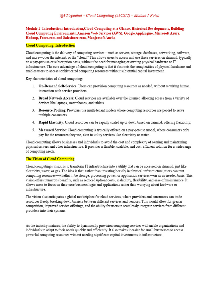 CC Mod1-5 Notes Merged_250107_124415 | PDF | Cloud Computing ...