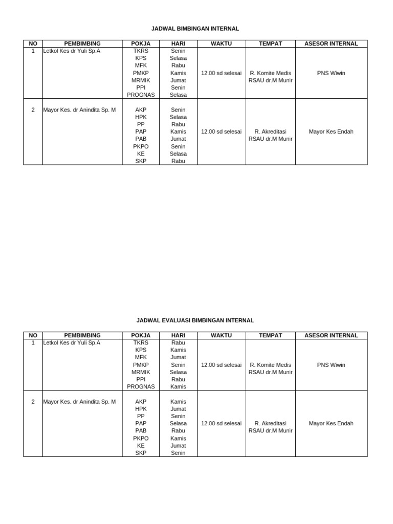Jadwal Bimbingan | PDF