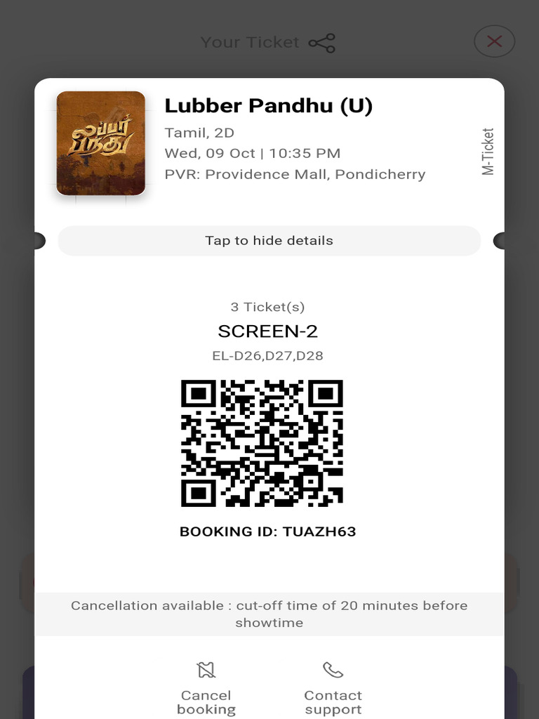 BookMyShow Ticket Confirmation | PDF