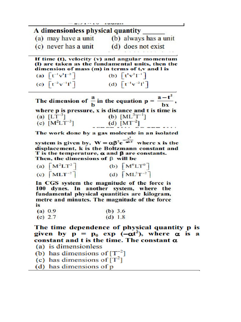 Chapter 1 Phy Class 11 | PDF