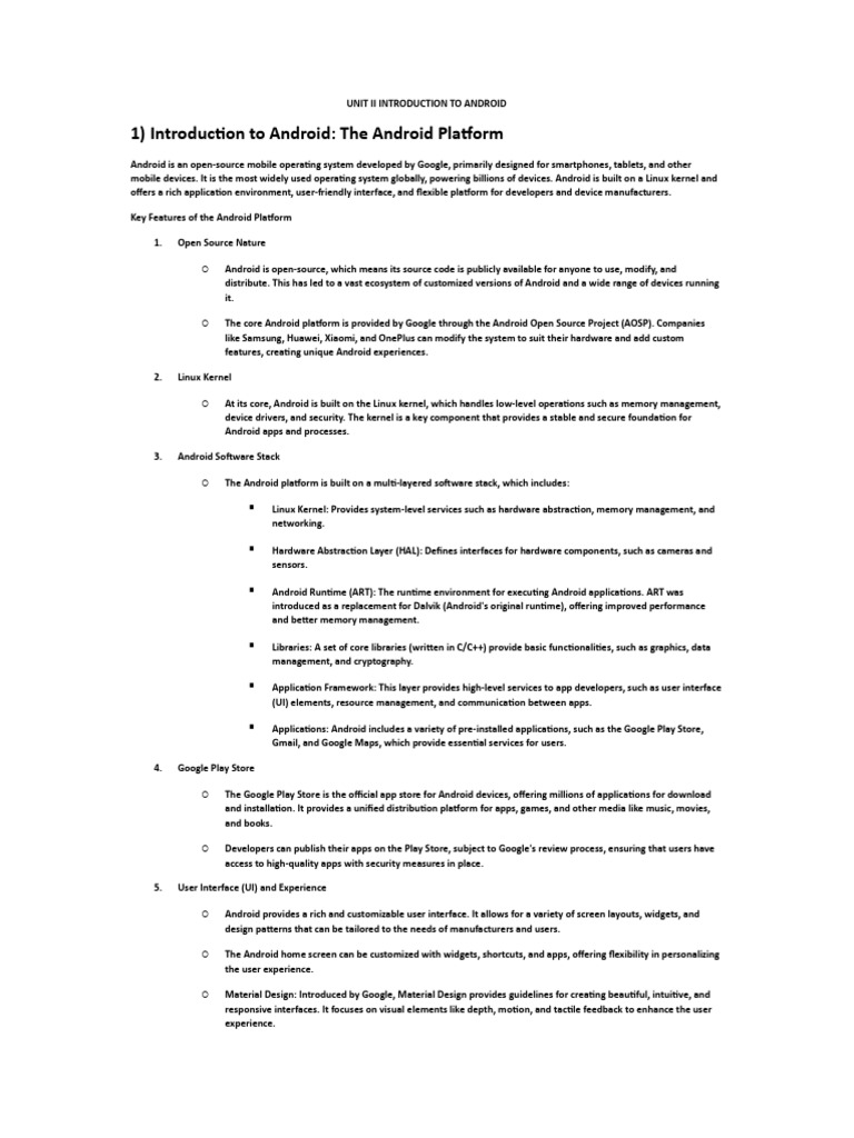 Unit-2mobile Application Development | PDF | Android (Operating System ...
