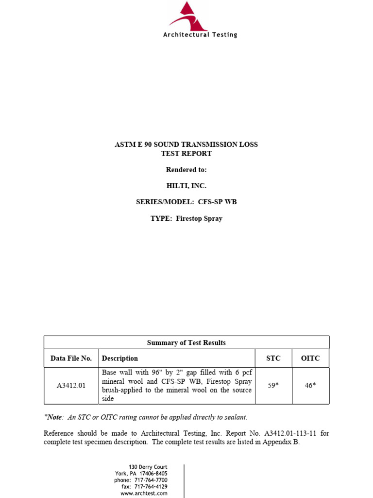 CFS-SP WB Acoustic Test | PDF