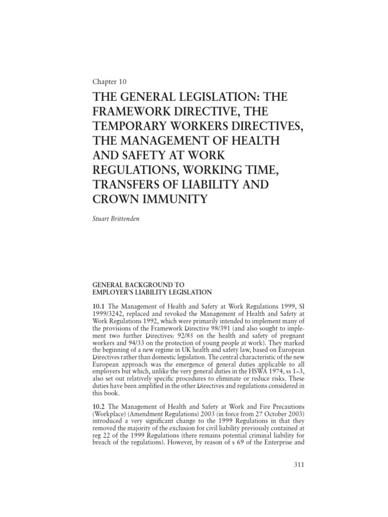 Chapter 10 The general legislation_ the Framework Directive, the ...