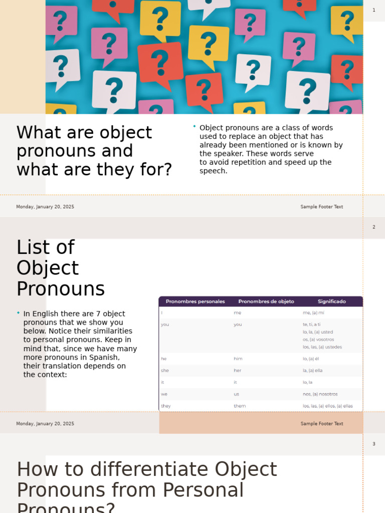 Objects Pronouns | PDF | Pronoun | Syntactic Relationships