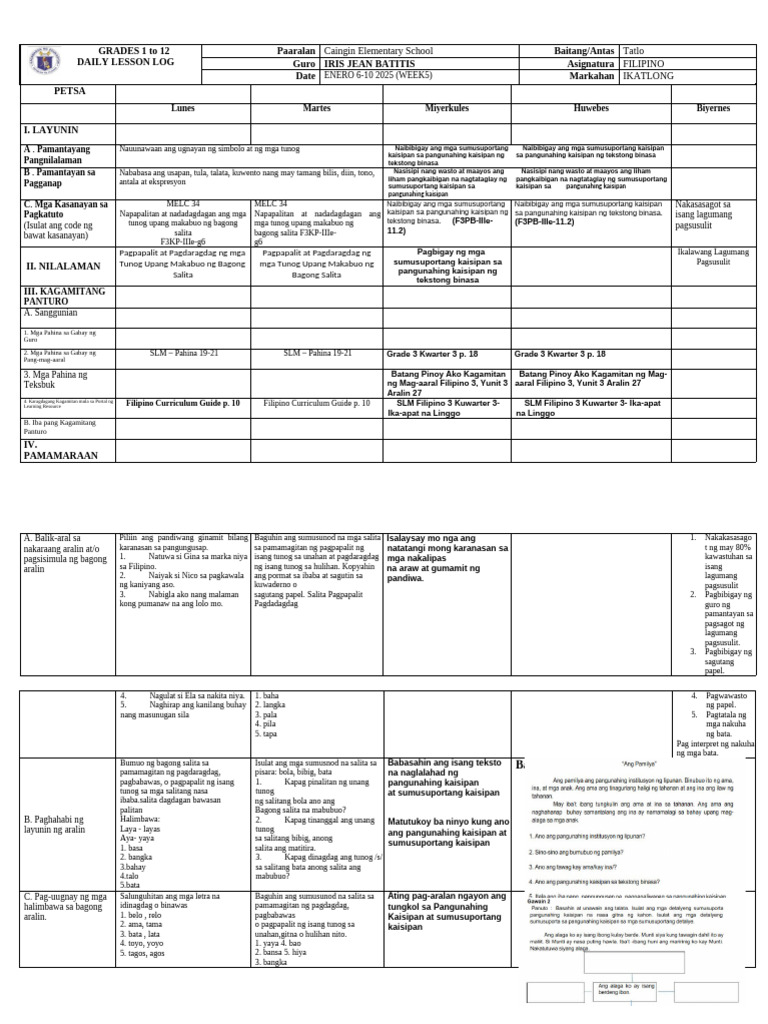 FILIPINO3-Q3-WEEK5 | PDF