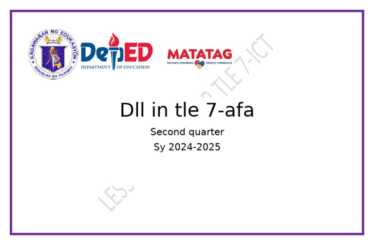 DLL Cover Page | PDF