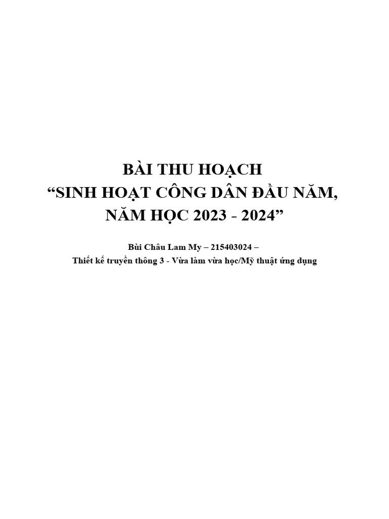 Bai Thu Hoach SHCD | PDF