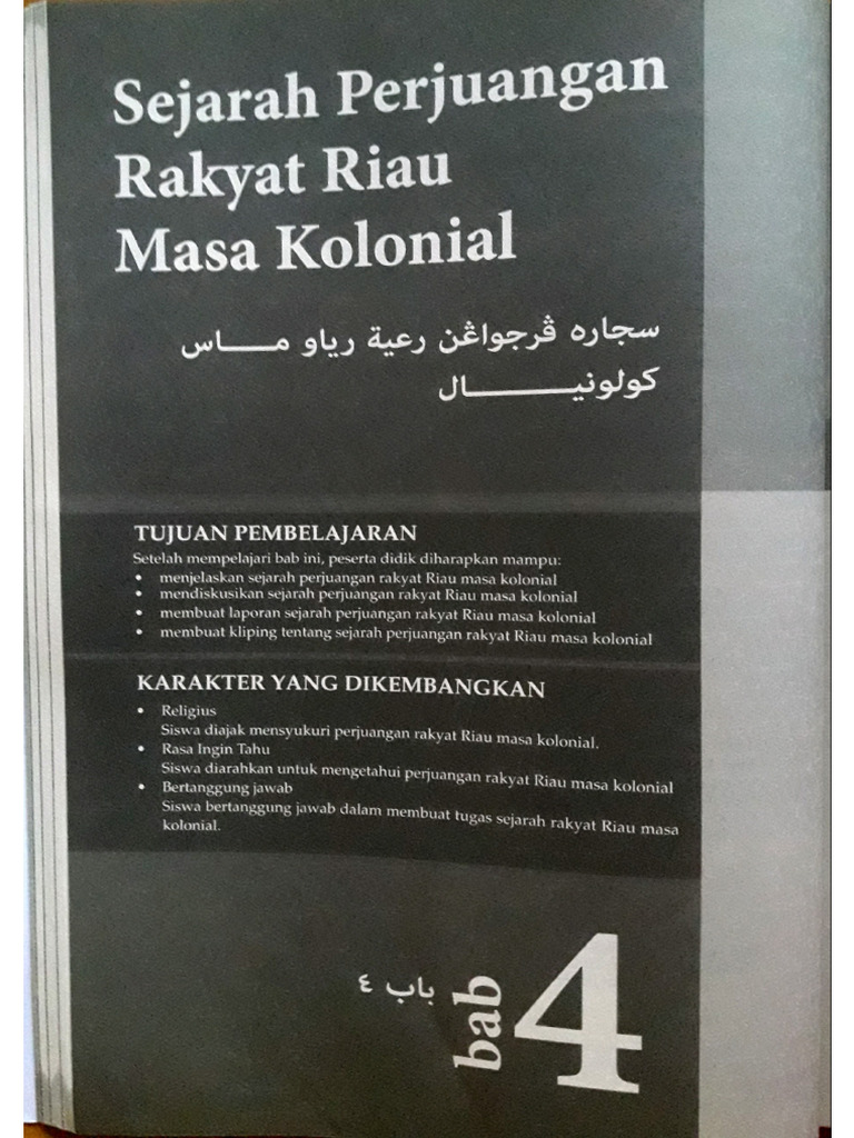 Bab 4 BMR Sejarah Perjuangan Rakyat Riau Masa Kolonial | PDF