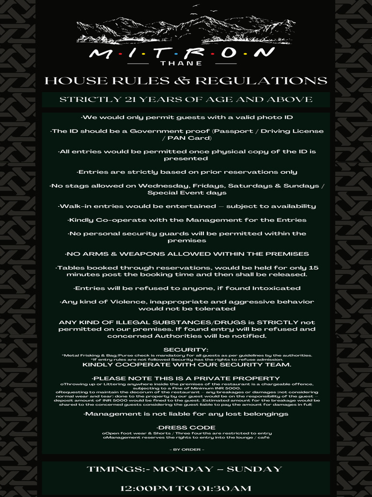 Mitron Thane Entry Rules & Regulations | PDF | Justice | Crime & Violence