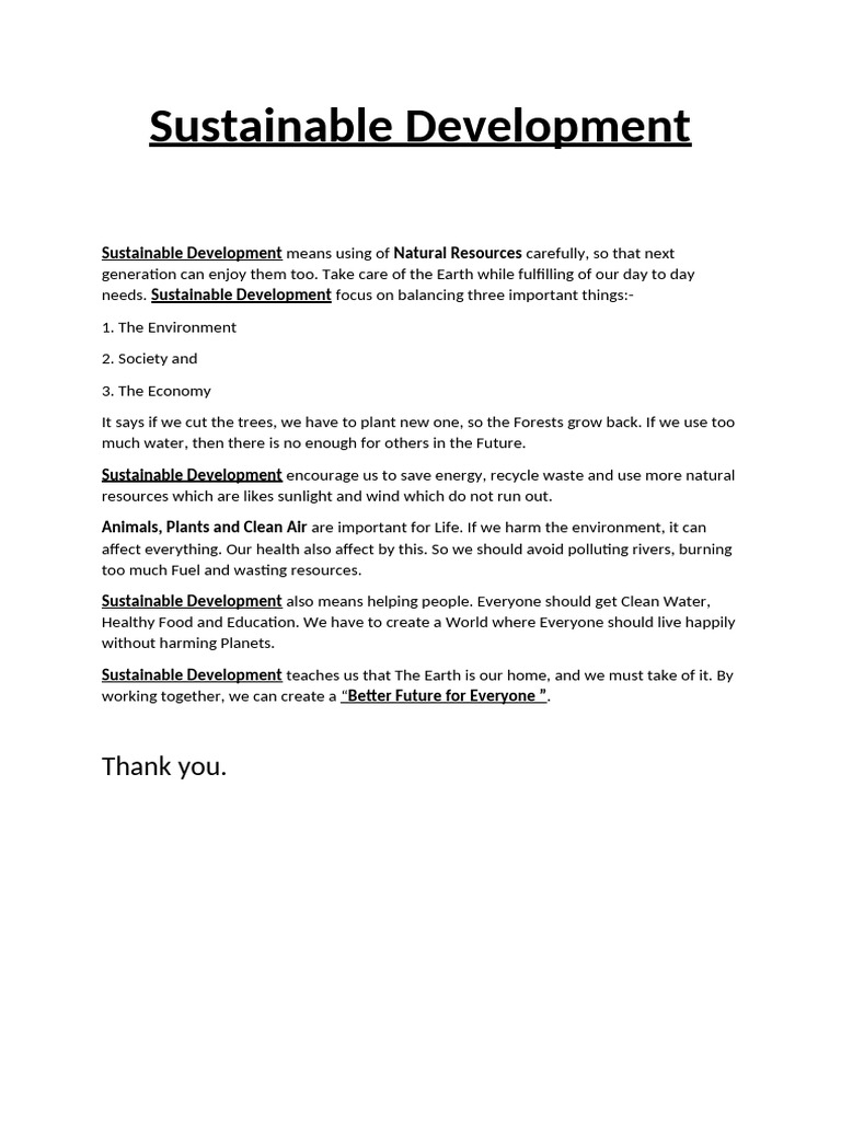 Sustainable Development | PDF