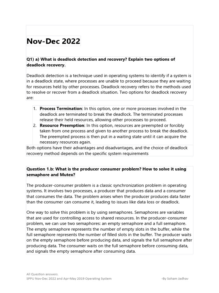 OS SOLVE QUESTION PAPER | PDF | Computer Data Storage | Process (Computing)