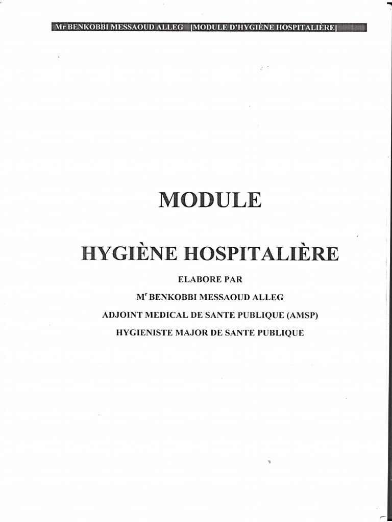 Hygiene Hospitaliere 1 | PDF