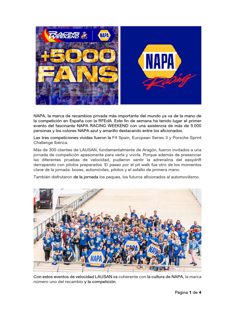 Napa Racing Weekend Motorland | PDF