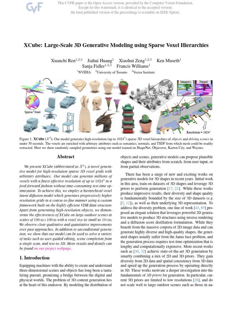 Ren_XCube_Large-Scale_3D_Generative_Modeling_using_Sparse_Voxel_Hierarchies_CVPR_2024_paper ...