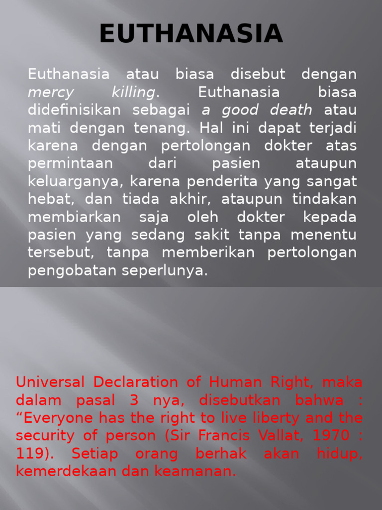EUTHANASIA | PDF