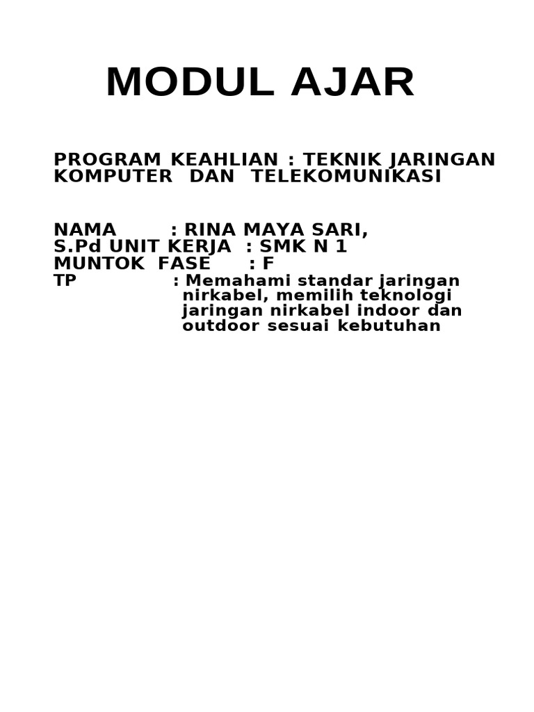 Modul Ajar TKJ FASE F Memahami Standar Jaringan Nirkabel, INDOOR DAN ...