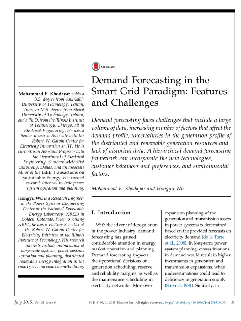 Demand Forecasting Smart Grid Paradigm | PDF | Distributed Generation | Smart Grid