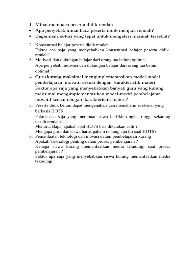 Minat Membaca Peserta Didik Rendah | PDF