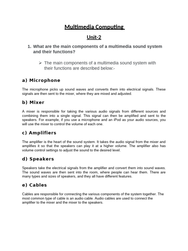Multimedia unit-2 | PDF | Sampling (Signal Processing) | Data Compression