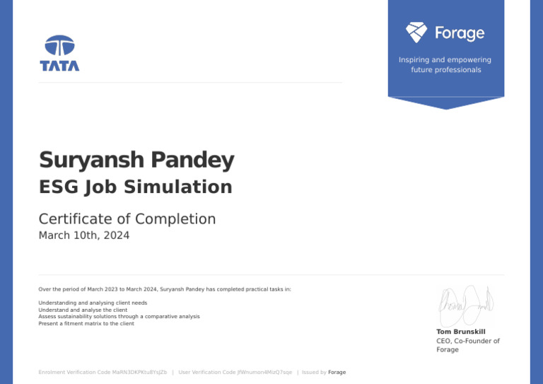 Tata Group certificate | PDF