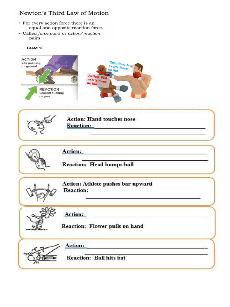 Action-Reaction Activity | PDF