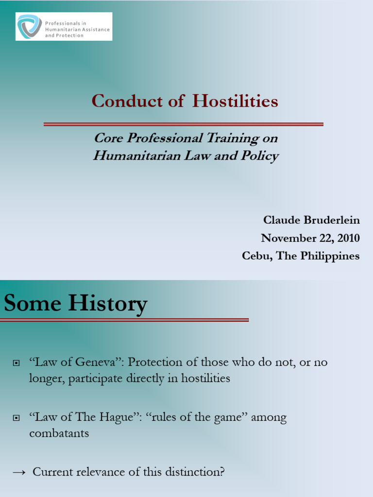 5 - Conduct of Hostilities - Claude Bruderlein | PDF | International ...