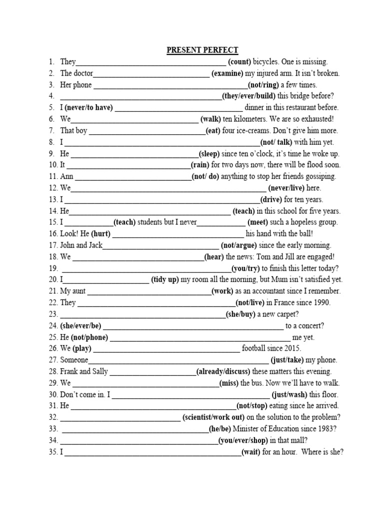 PRESENT PERFECT | PDF