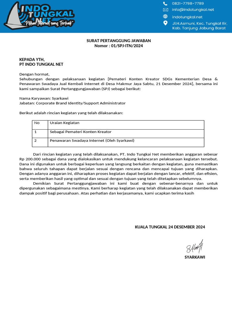 SPJ Kegiatan Desa Makmur Jaya | PDF