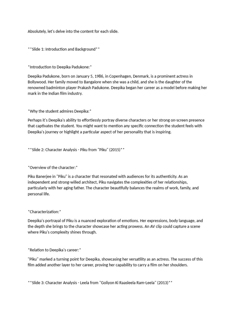 Aadya Mathur 3 Roles of Actor PPT Research | PDF