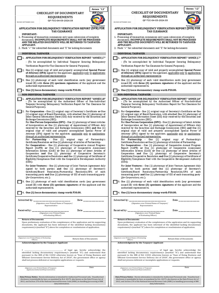Delinquency Verification Report Application | PDF