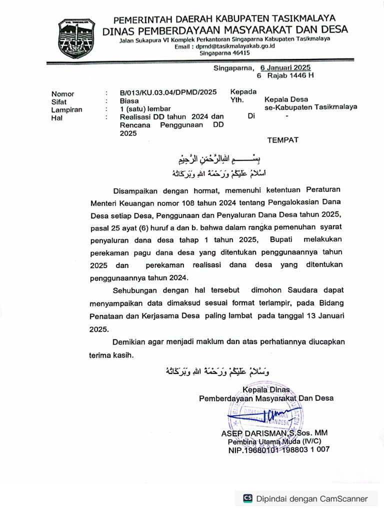 Realisasi DD TA 2024 Dan Rencana Penggunaan DD 2025 | PDF