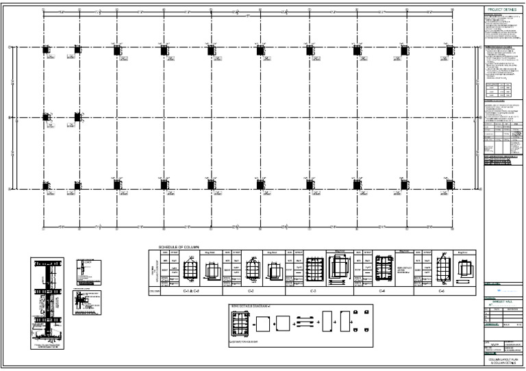 Banquet Hall_column Layout Plan & Details | PDF