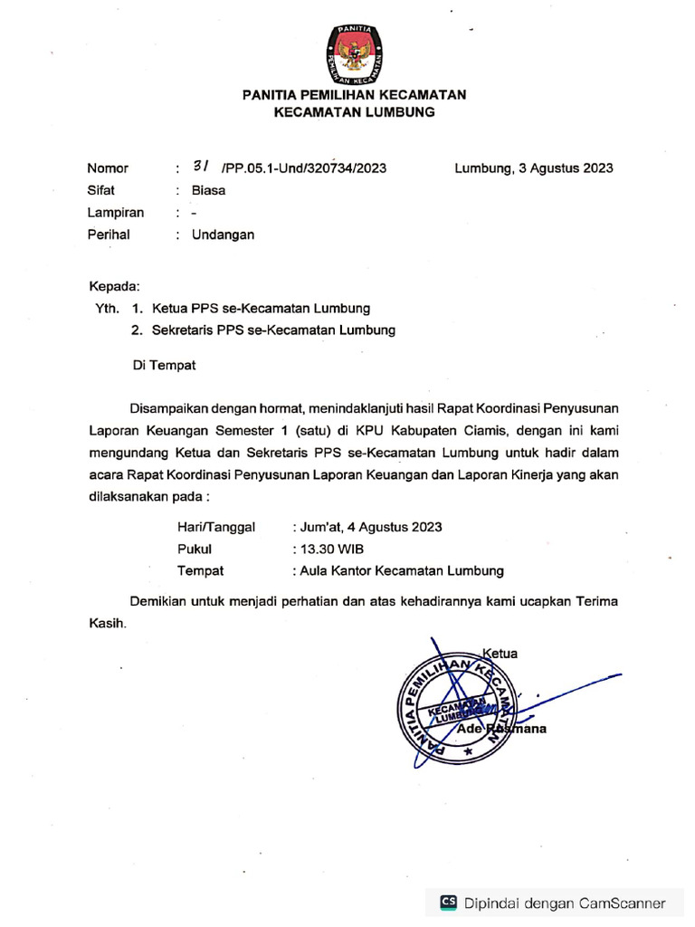 0308-Undangan Rakor | PDF