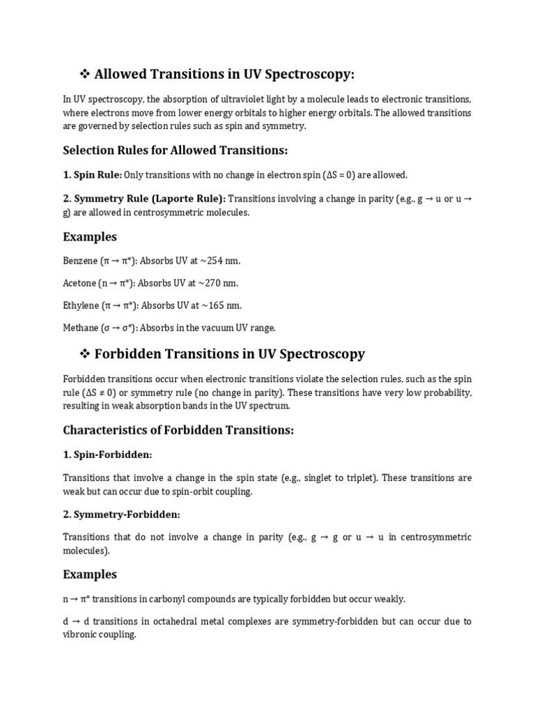 Transitions in UV Spectroscopy.pdf 1087 | PDF | Molecular Orbital ...