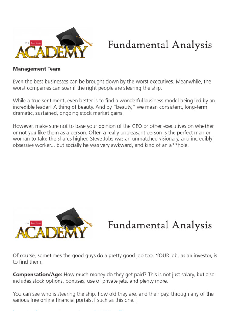 Fundamentals Checklist | PDF | Stocks | Investing Fundamentals Checklist | PDF | Stocks | Investing