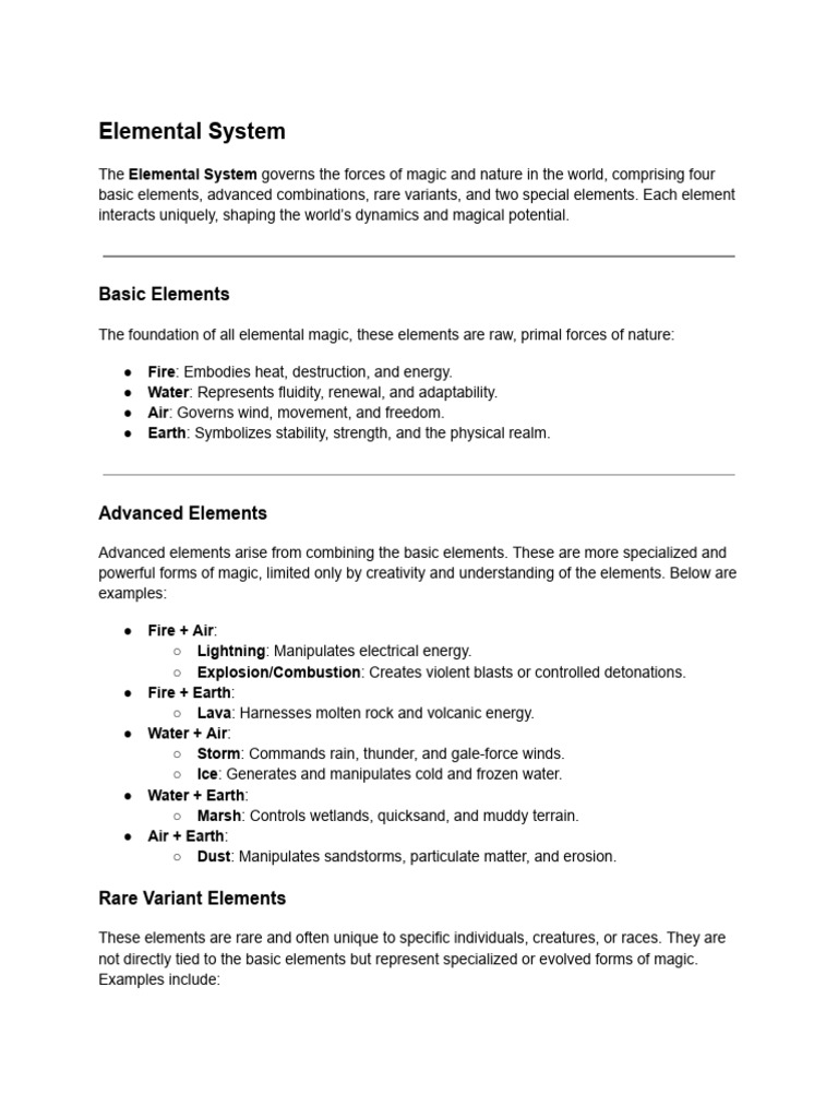 04 Elemental System | PDF | Nature | Earth