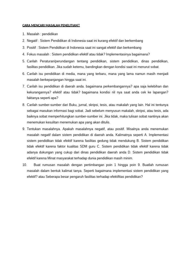 Kuliah 2 Cara Mencari Masalah Penelitian | PDF