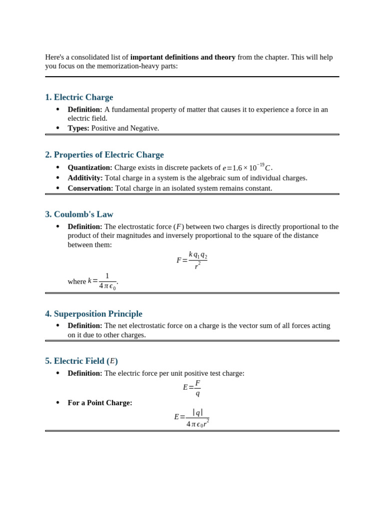 Key Concepts in Electric Charge Theory | PDF | Electric Field | Force
