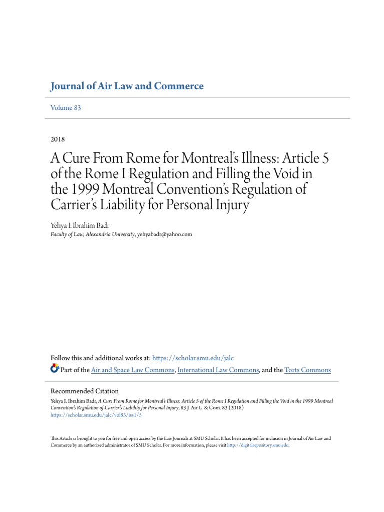A Cure From Rome For Montreal - S Illness - Article 5 of The Rome I ...