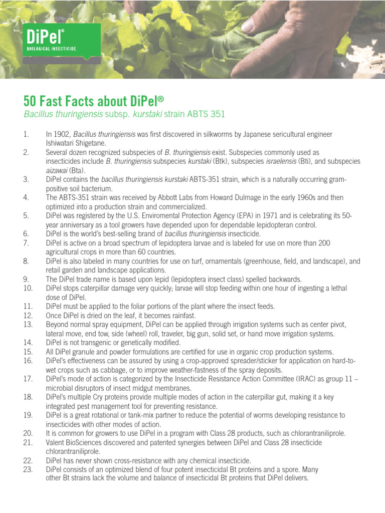 50 Fast Facts About DiPel | PDF | Insecticide