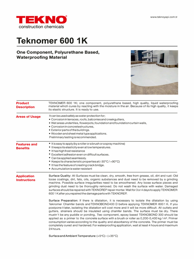 TDS-EN-teknomer-600-1k | PDF | Building Materials | Materials