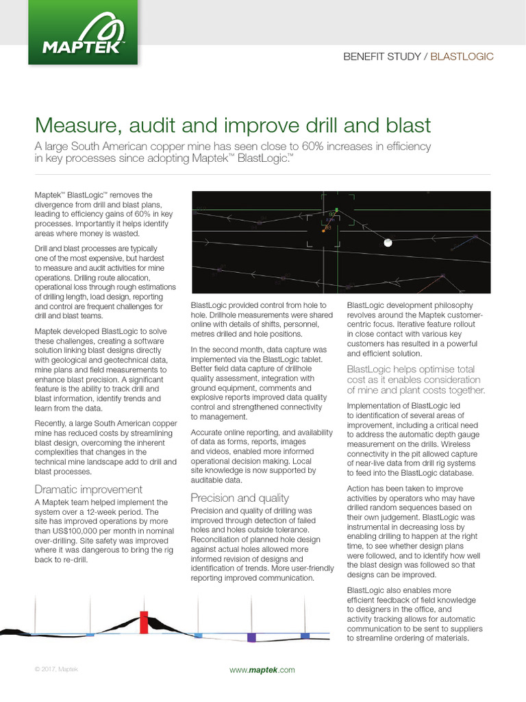 Maptek BlastLogic Measure Audit Improve Benefitstudy | PDF | Mining | Audit