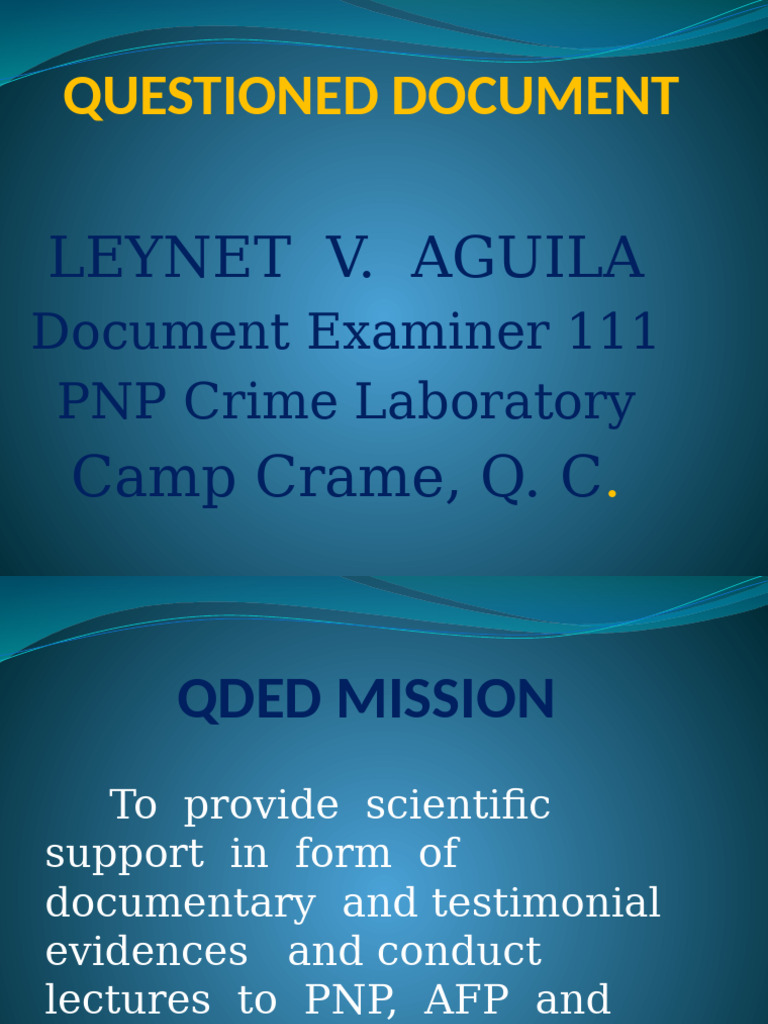 QD NFTI Lecture | PDF | Signature | Banknote