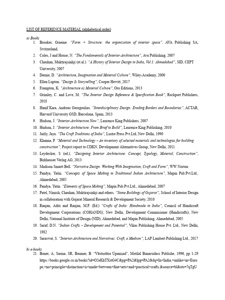 Reference Materials for Interior Design | PDF | Design