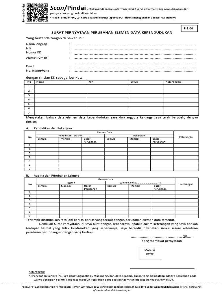 Formulir F1.06 | PDF