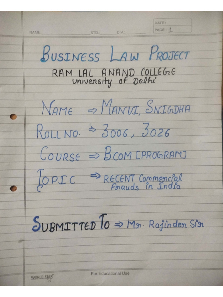 Business Law Project | PDF